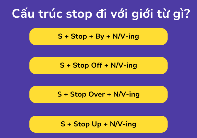 Cách sử dụng cấu trúc Stop to V và Stop V-ing trong tiếng Anh