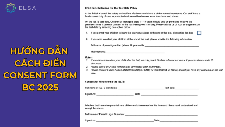 Hướng dẫn cách điền Consent form IDP, BC chi tiết 2025 từ A-Z