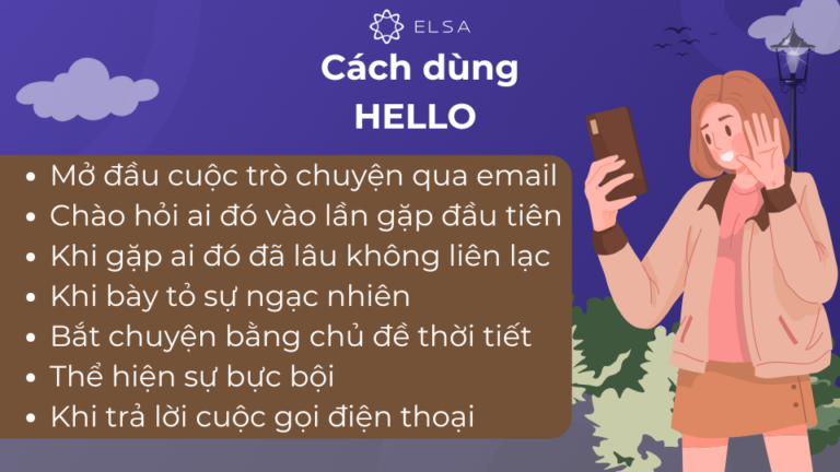 Hello nghĩa là gì? Giải thích & cách dùng từ Hello trong tiếng Anh