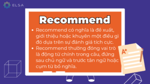 Recommend là gì? Cấu trúc recommend to V hay Ving?
