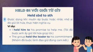 Held đi với giới từ gì? Tổng hợp phrasal verb với Held