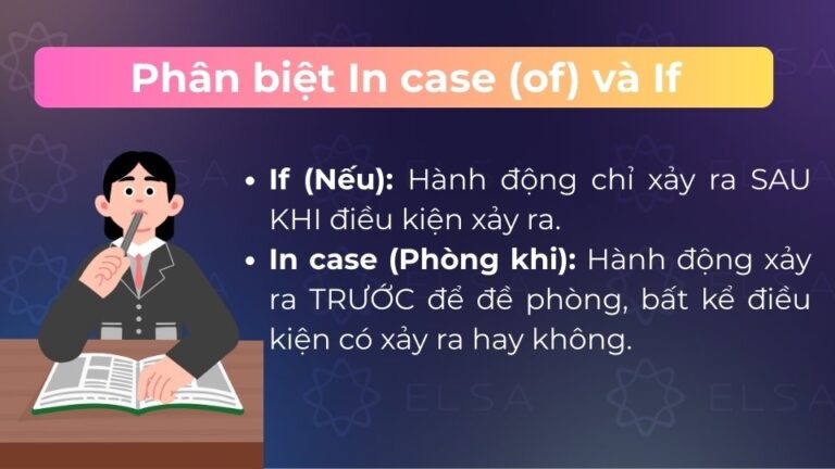 In case of là gì? Cấu trúc, Cách dùng & Phân biệt với In case, If